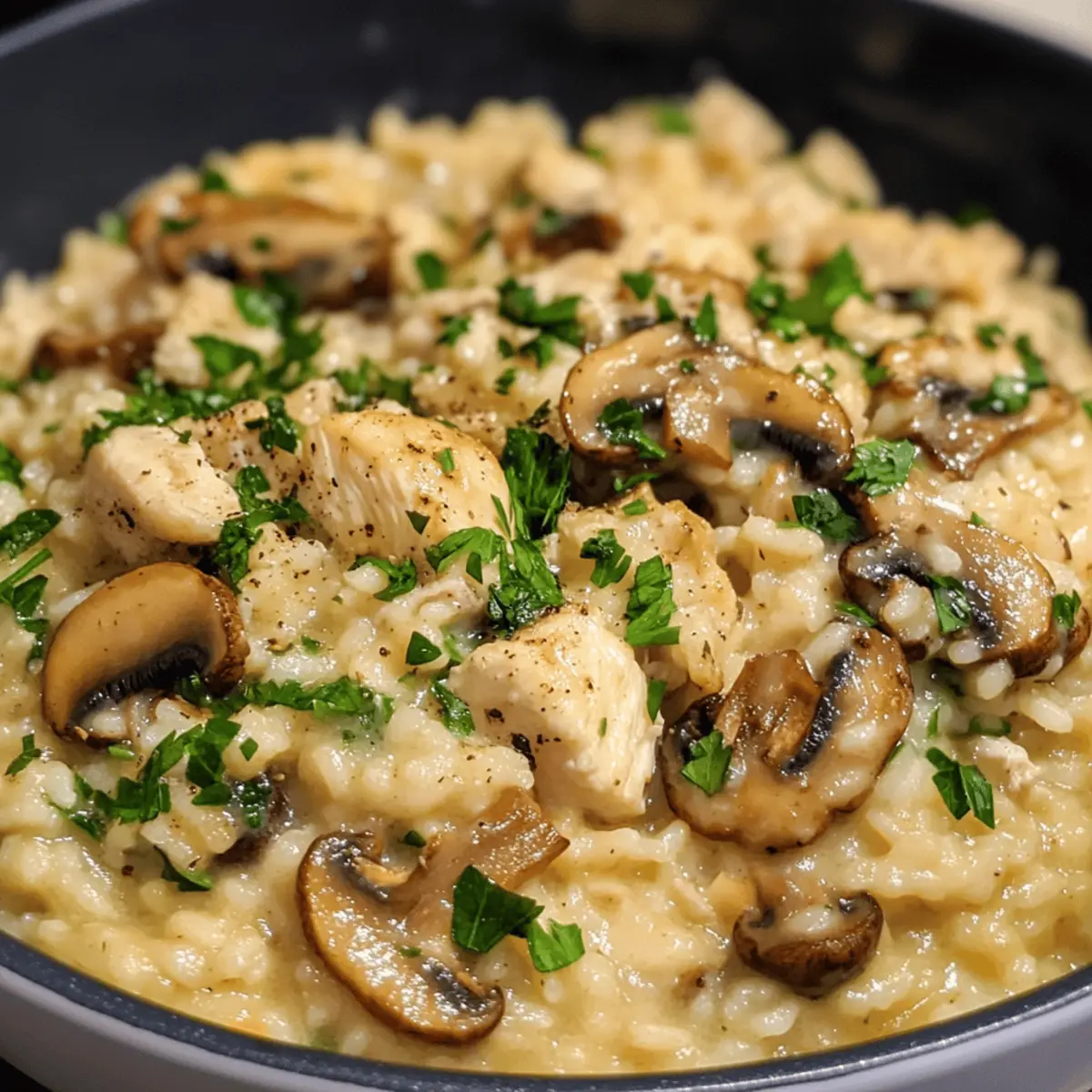 Easy Creamy and Delicious Chicken and Mushroom Risotto You Crave